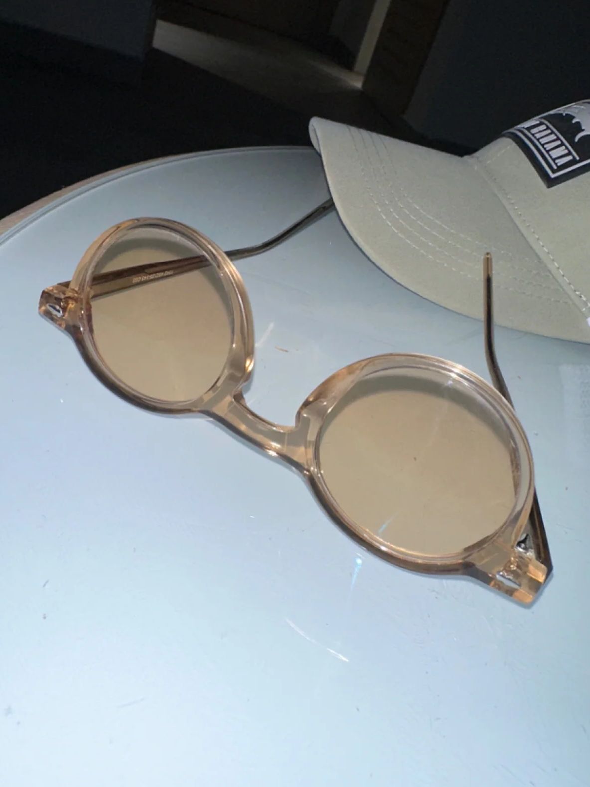 Caramel Keyhole Bridge Retro-Vintage Round Eyeglasses - Marga