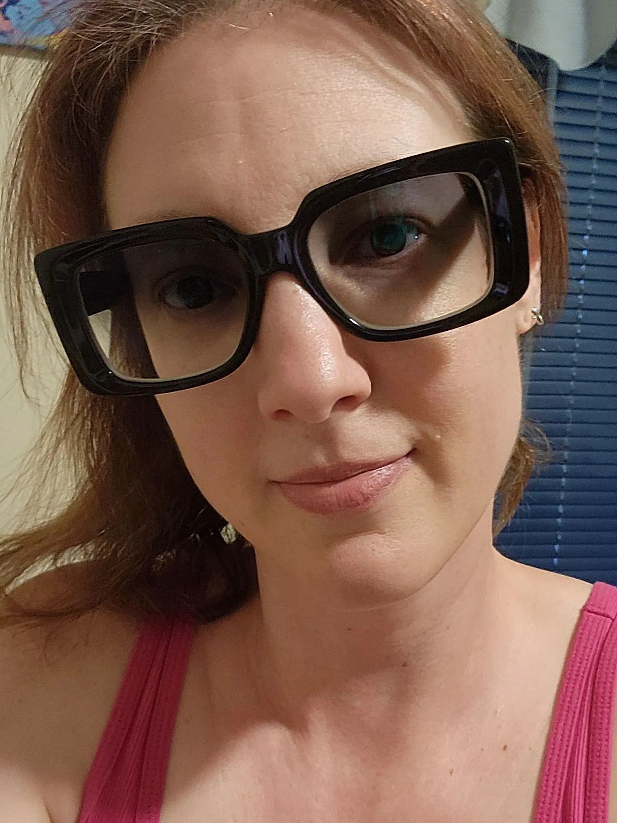 Amber Striped Thick Oversized Square Eyeglasses - Bahia