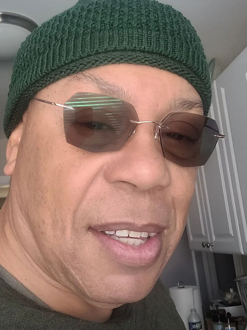 Black Geometric Aviator Rimless Blue Light Glasses - Denzel