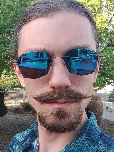 Black Geometric Aviator Rimless Blue Light Glasses - Denzel