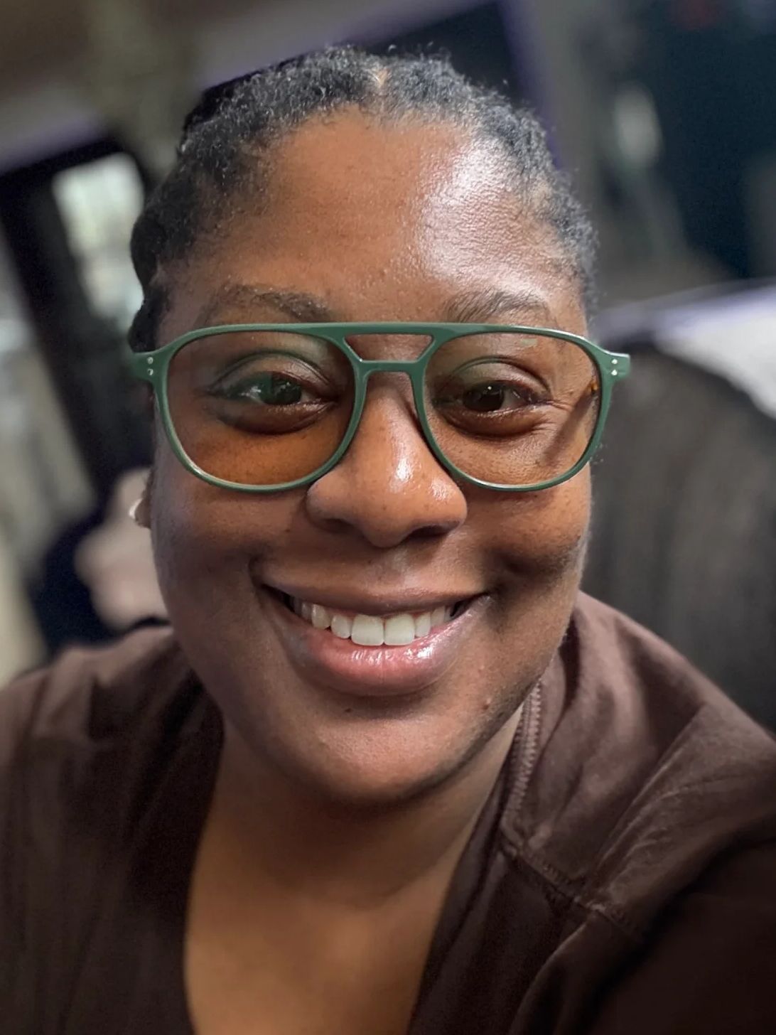 Amber striped Double Bridge Hipster Acetate Eyeglasses - Alley